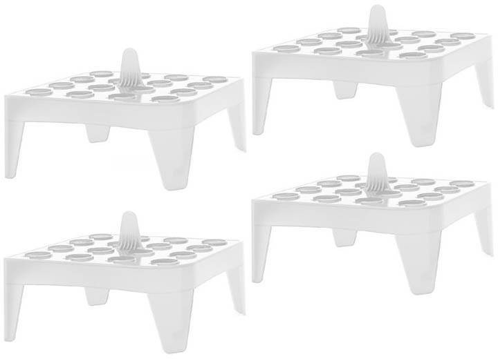 HS2132A White 16 Well Square Floating Microtube Rack Pack of 4