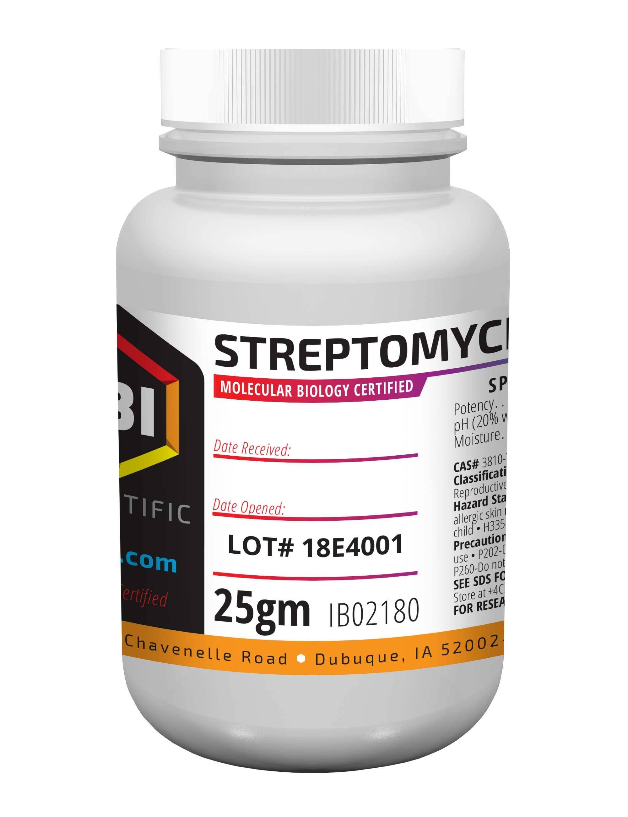 IBI IB02180 Streptomycin Sulfate 25gm Antibiotic Reagent