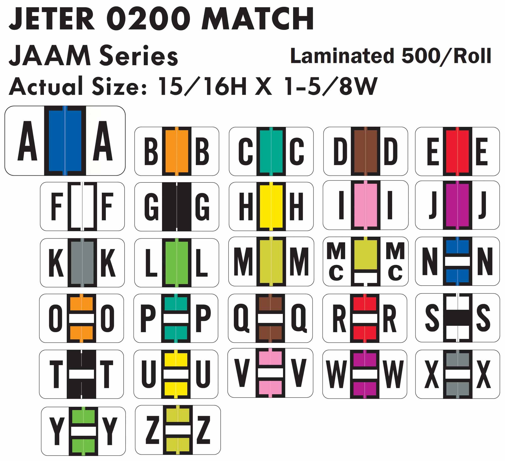 Arden Label Jeter 0200 Match JAAM Series Alpha Roll Laminated Labels
