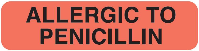 Arden Label MAP507 Allergic To Penicillin 1 1/4" x 5/16" Fl Red