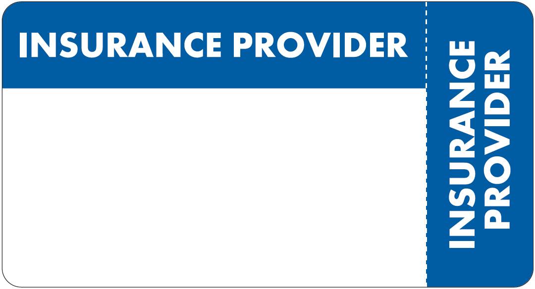 Insurance Provider Label 3 1/4" x 1 3/4" Wrap Around Style MAP5190