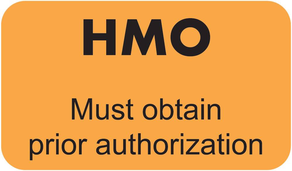 HMO Must Obtain Prior Authorization Label 1 1/2" x 7/8" MAP5300