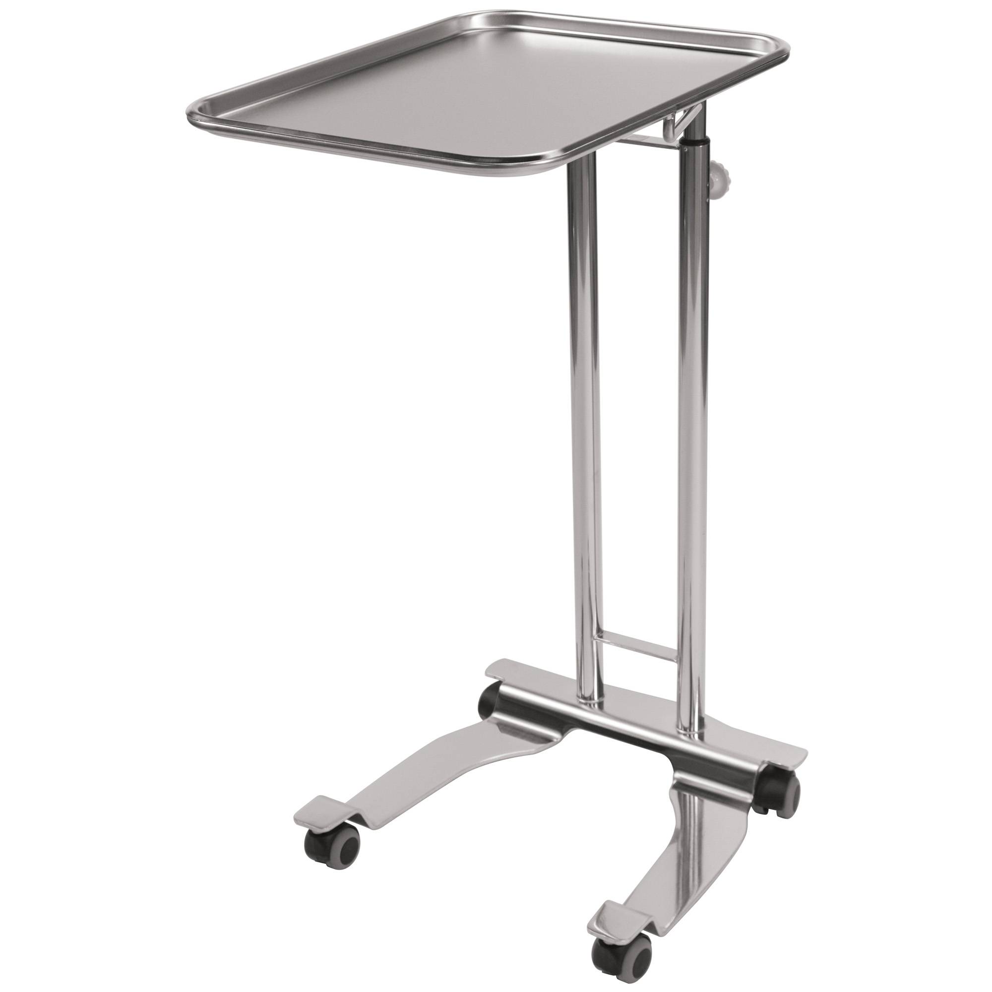 Pedigo SS 4-Wheel Base Mayo Stand With Hand or Foot-Operated