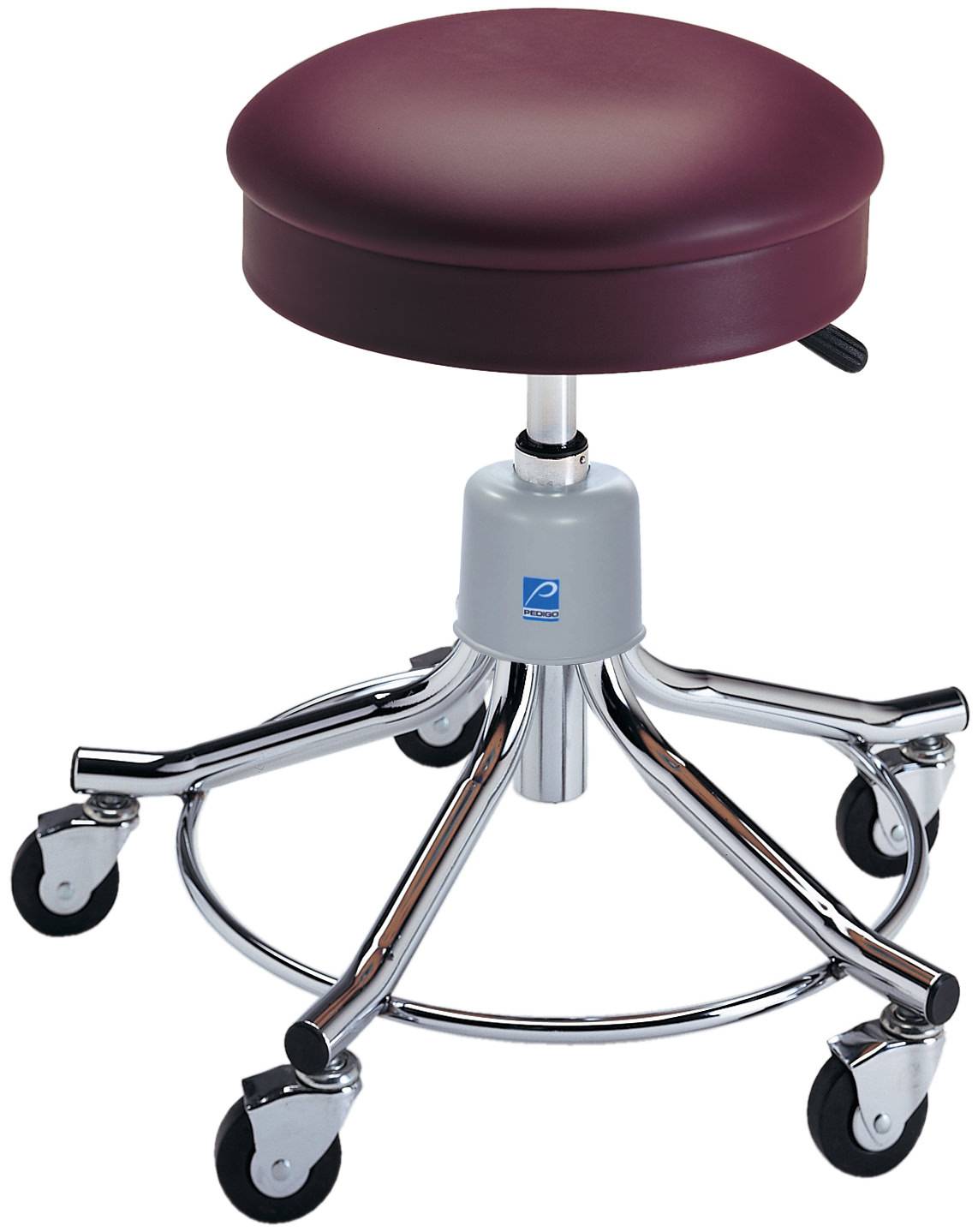 Pedigo Chrome Base Hand Pneumatic Adjustable Stool