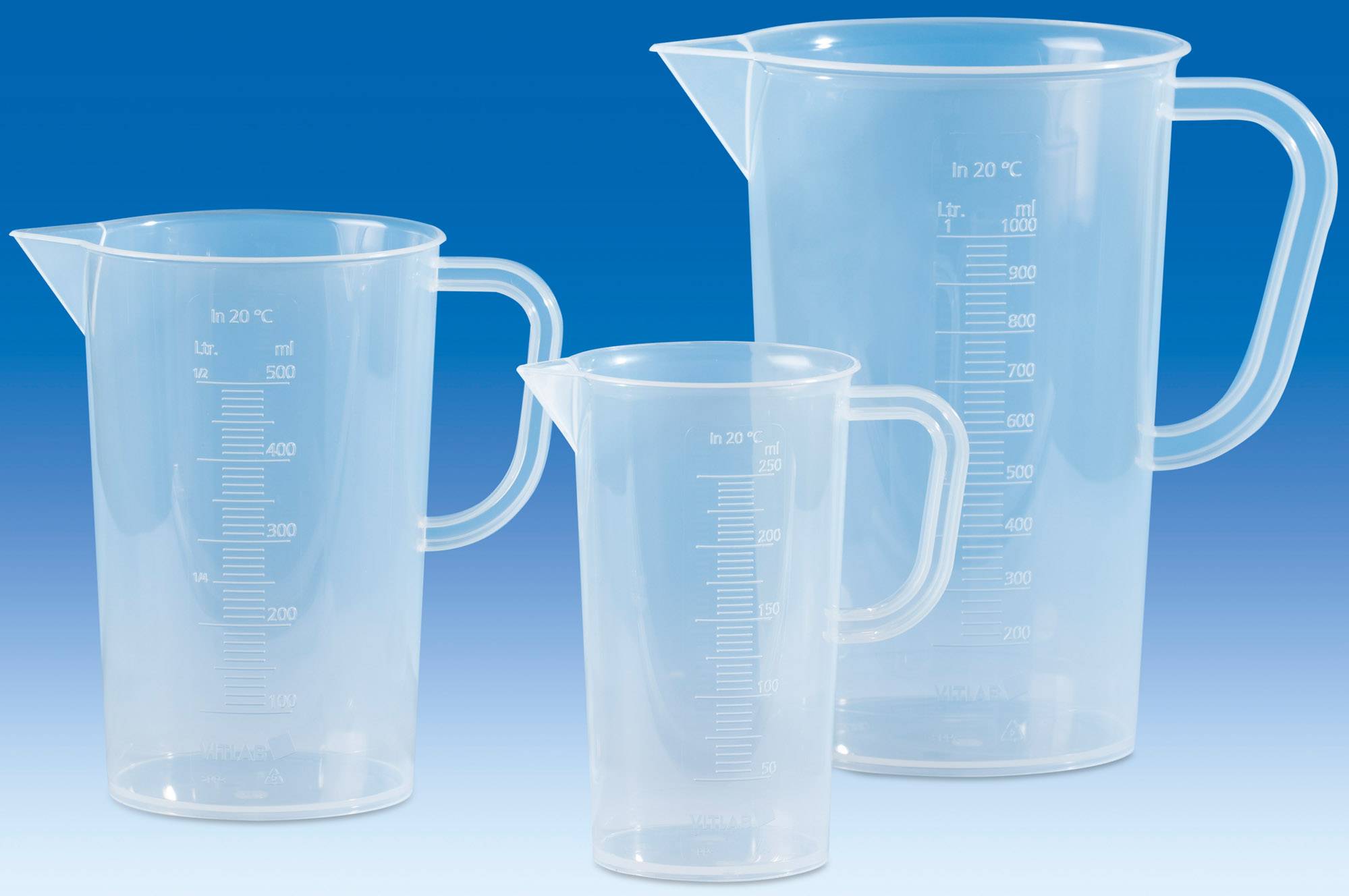 BrandTech VITLAB Polypropylene Graduated Pitchers Molded Graduations