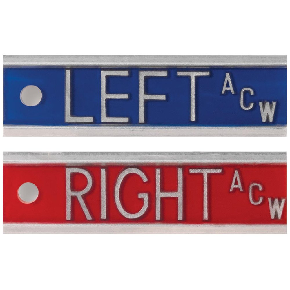 Aluminum Markers 1/2" Left and Right With Initials AllCraft EAP032