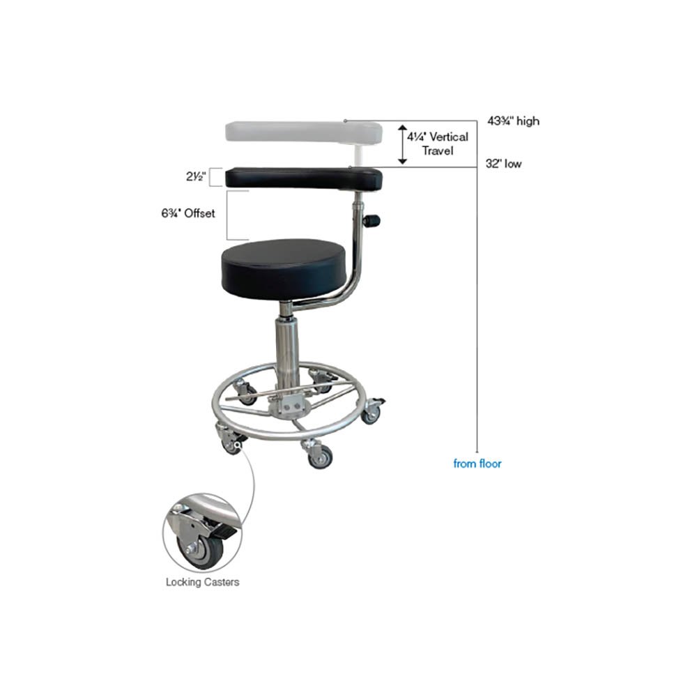 Pedigo P-6001 Hydraulic Surgeon Chair, 16" Round Seat