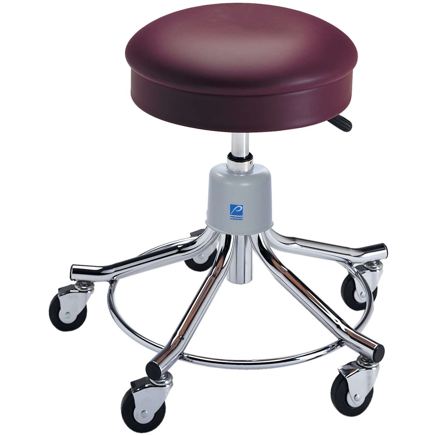 Pedigo Chrome Base Hand Pneumatic Adjustable Stool