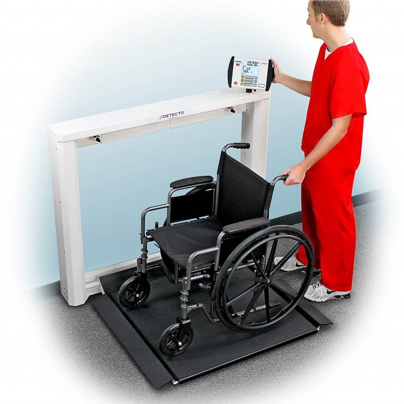 Detecto 7550 Series Wall Mount Fold-Down Platform Wheelchair Scale