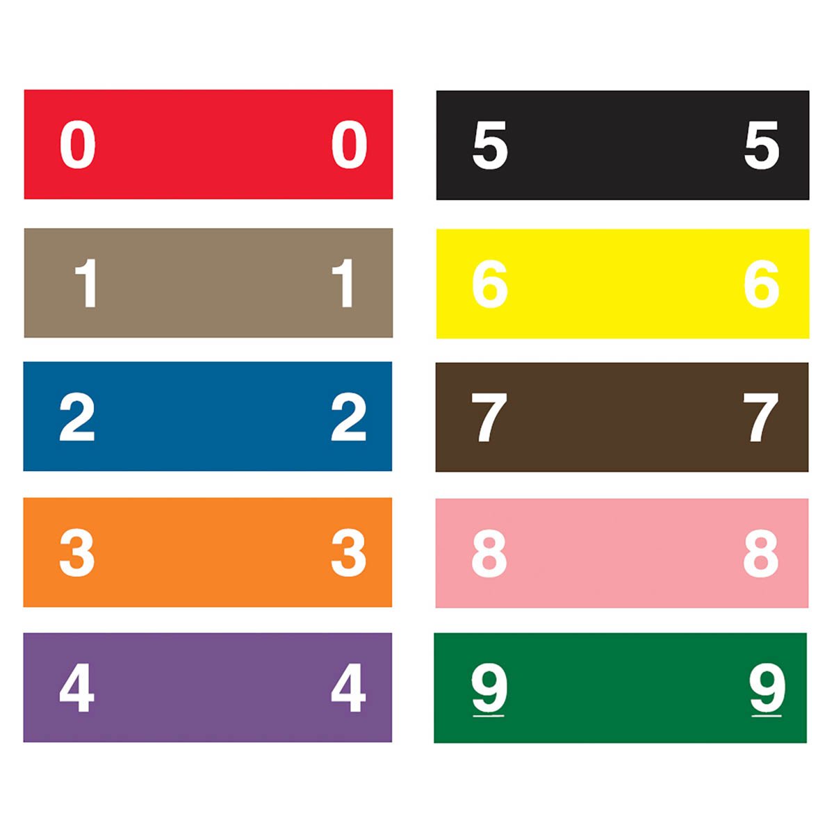 AMES L-A-00134RB Match AENP Series Numeric Color Code Roll Labels