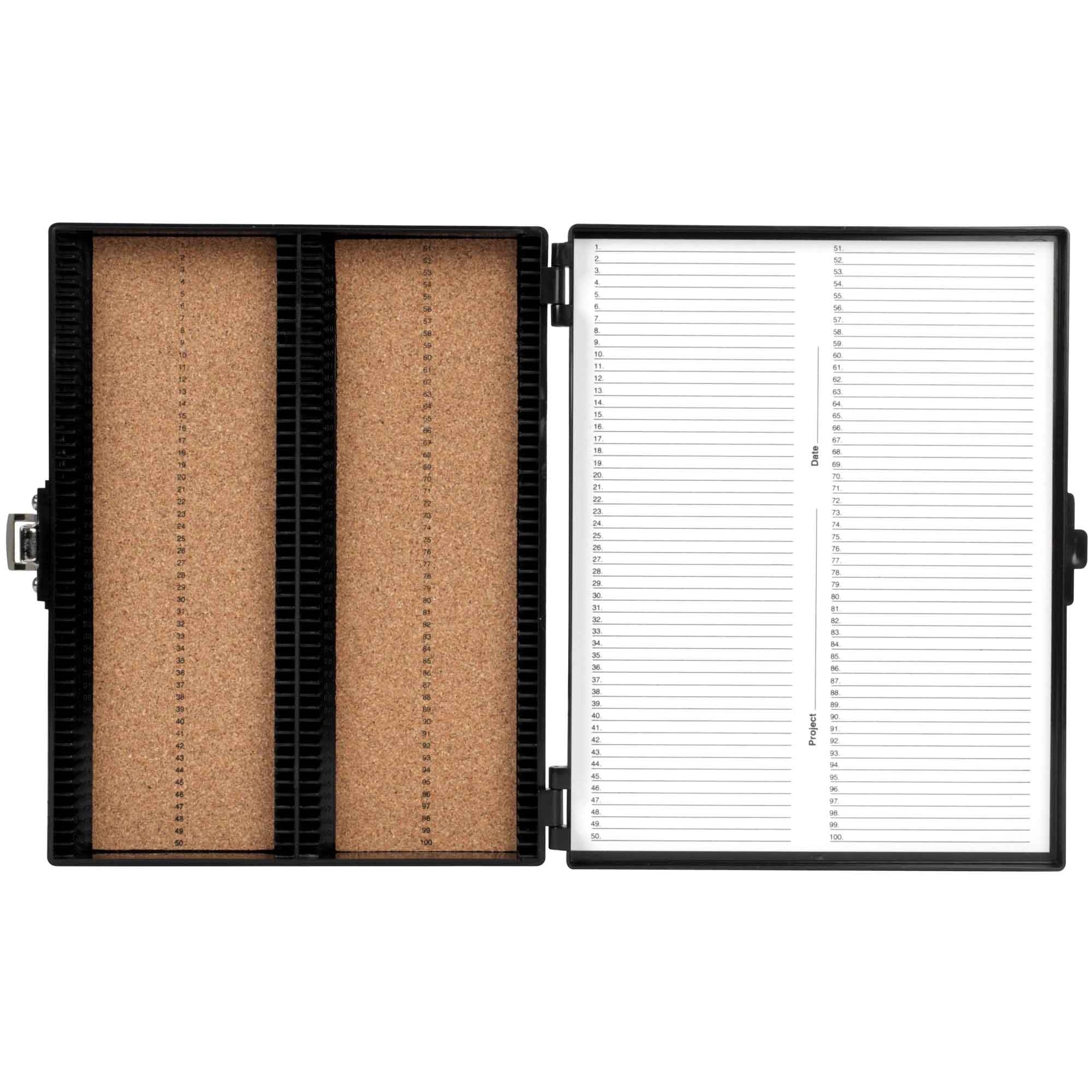 100-Place Cork-Lined Microscope Slide Boxes Heathrow Scientific