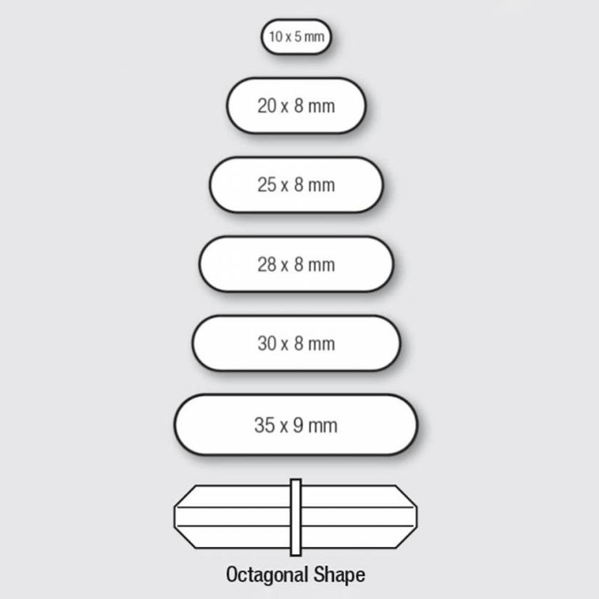 Heathrow Scientific Magnetic Stir Bar PTFE Octagon Shape White