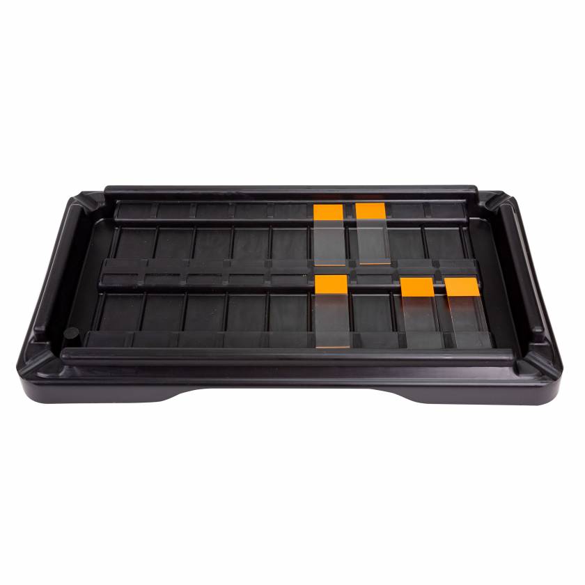 Heathrow 120879 18-Place Slide Staining Tray Black with Lid
