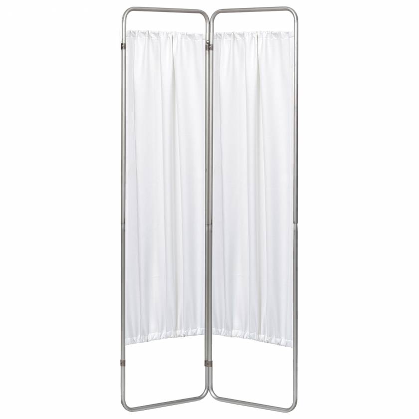 OmniMed 153092 Economy 2 Section Folding Privacy Screen Aluminum Frame