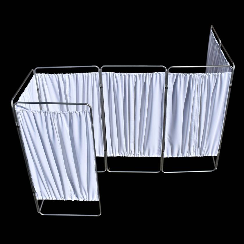 OmniMed King Economy Privacy Screen with U-Hinge & White Vinyl Panel