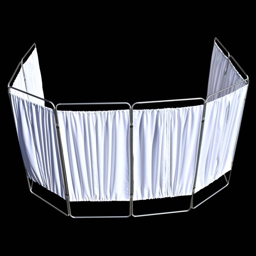OmniMed King Economy Privacy Screen with U-Hinge & White Vinyl Panel