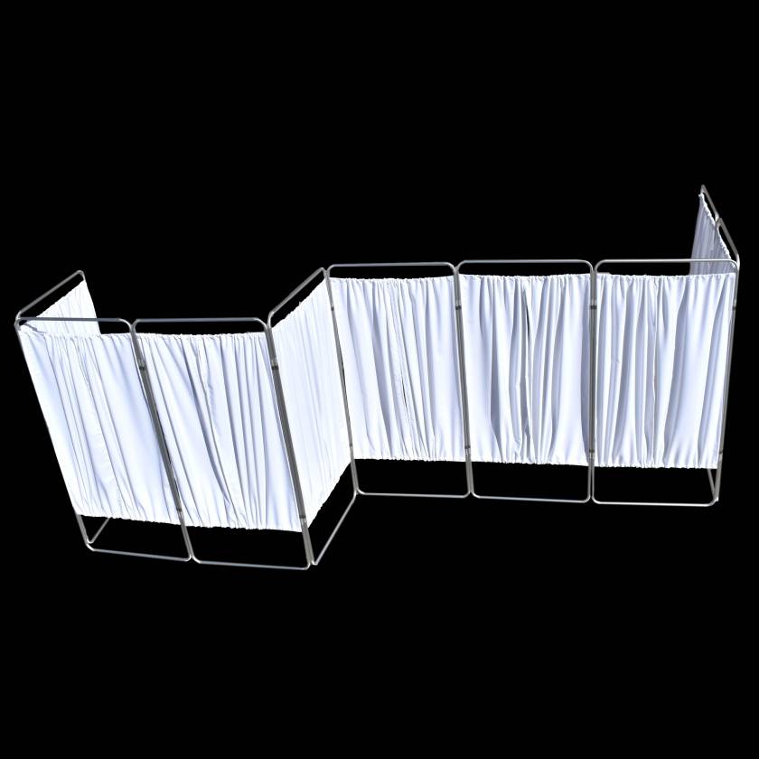 OmniMed King Economy Privacy Screen with U-Hinge & White Vinyl Panel