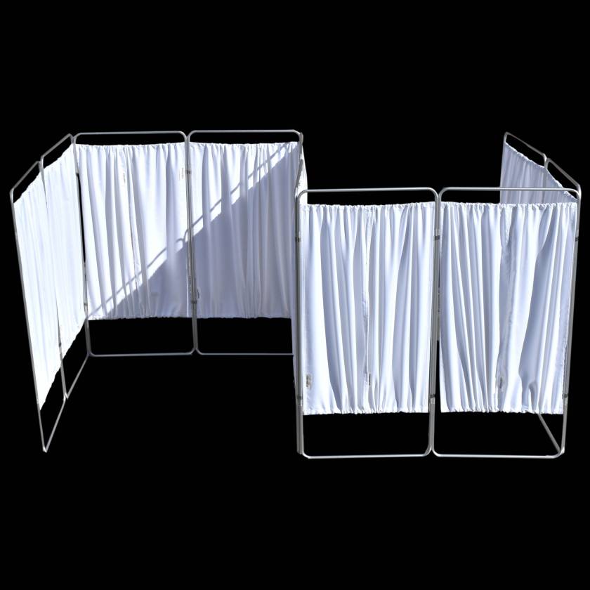 OmniMed King Economy Privacy Screen with U-Hinge & White Vinyl Panel