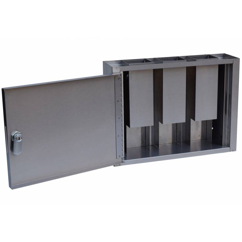 OmniMed 181790 Stainless Steel Specimen Dropbox Cabinet with Key Lock