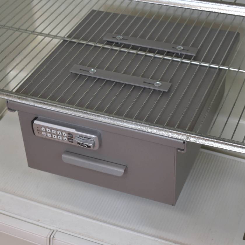 Omni Large Aluminum Refrigerator Lock Box with E-Lock