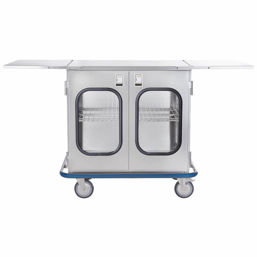 Blickman CCC2E-19G Multi Purpose Case Cart 2 Glass Doors Extension Shelves