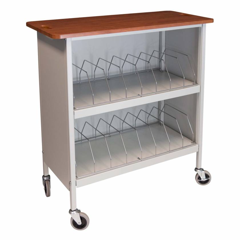 OmniMed Artisan Vertical Cabinet Chart Rack 16 Capacity Cherry Top