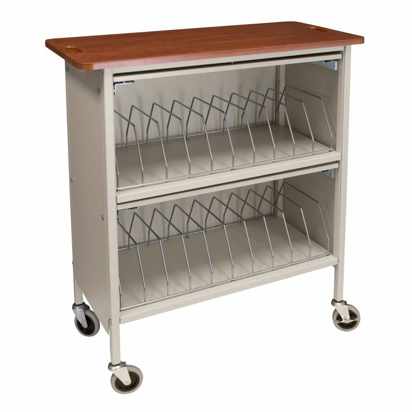 OmniMed Artisan Vertical Privacy Chart Rack 20 Capacity Cherry Top