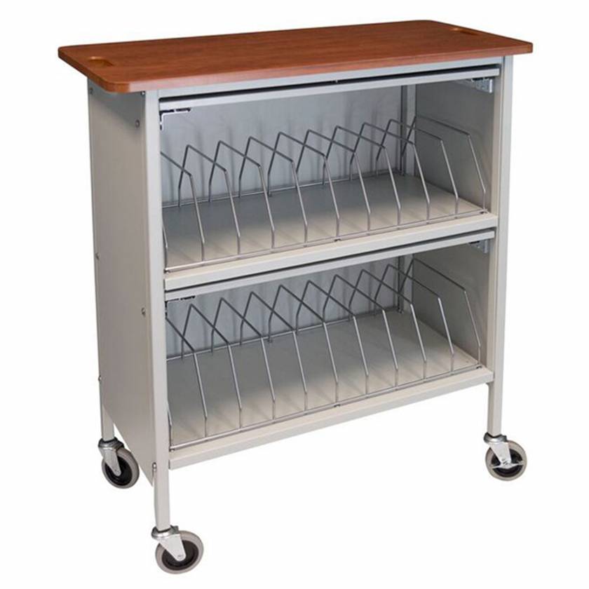 OmniMed Artisan Vertical Privacy Chart Rack 20 Capacity Cherry Top