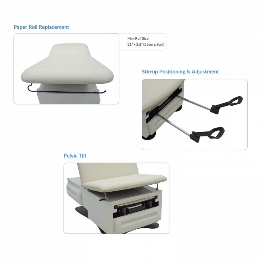 UMF Medical 3003 FusionONE Power Hi-Lo Manual Back Exam Chair