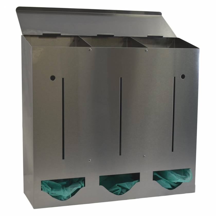 OmniMed 307023 Stainless Bulk Dispenser Triple Compartment