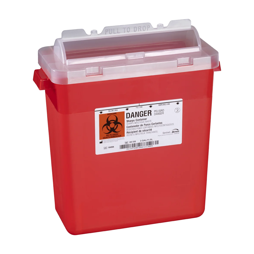 Bemis Health Care 333030 3-Gallon Biohazard Sharps Container
