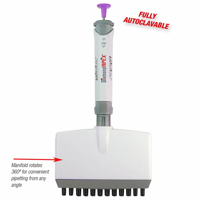 Diamond® APEX™ 12-Channel Adjustable Volume Pipette
