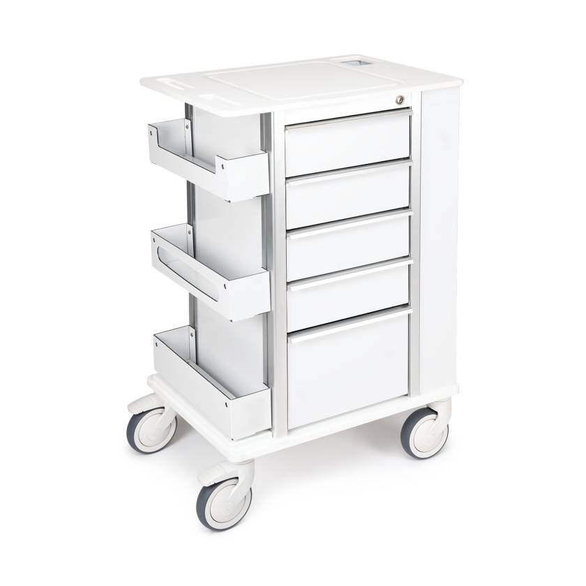OmniMed 351003 Omni Phlebotomy Cart with 5 Drawers, 5" Casters