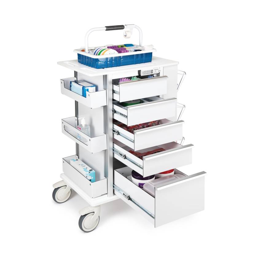 OmniMed 351004 Omni Advanced Phlebotomy Cart with 5 Drawers