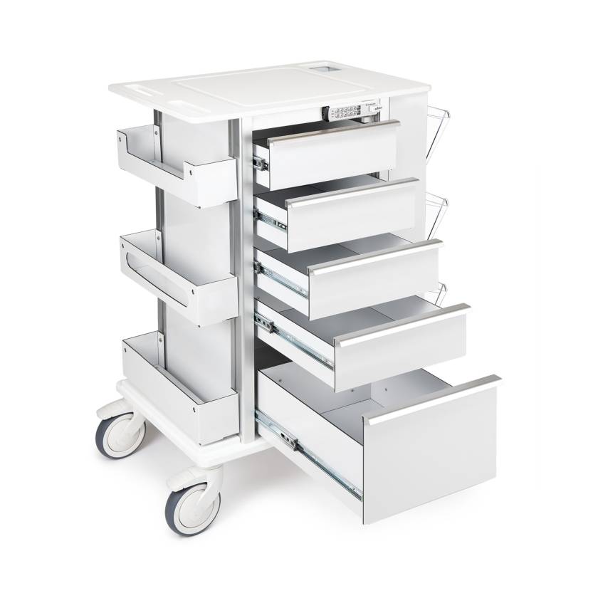OmniMed 351004 Omni Advanced Phlebotomy Cart with 5 Drawers
