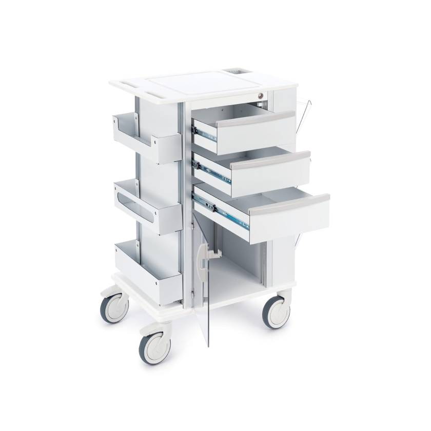 OmniMed 351005 Omni Phlebotomy Cart, 3 Drawers, 5" Casters
