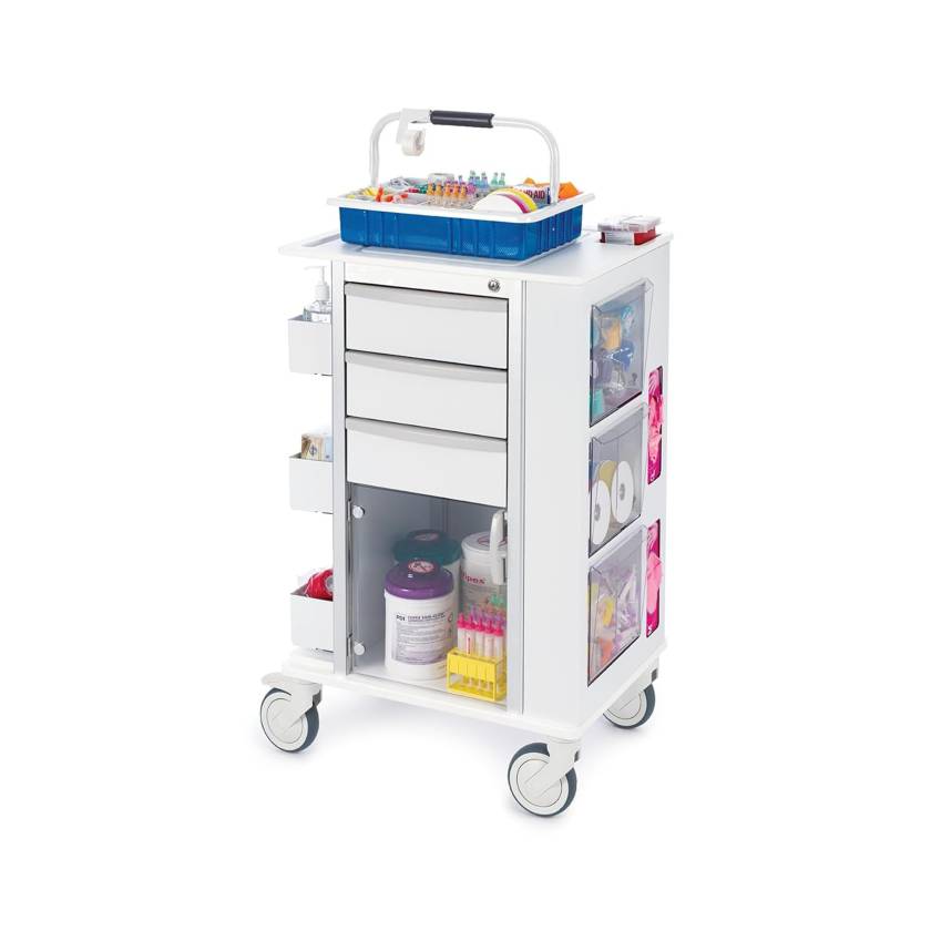 OmniMed 351005 Omni Phlebotomy Cart, 3 Drawers, 5" Casters