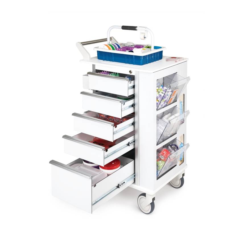 OmniMed 351009 Omni Ergo Phlebotomy Cart with 5 Drawers