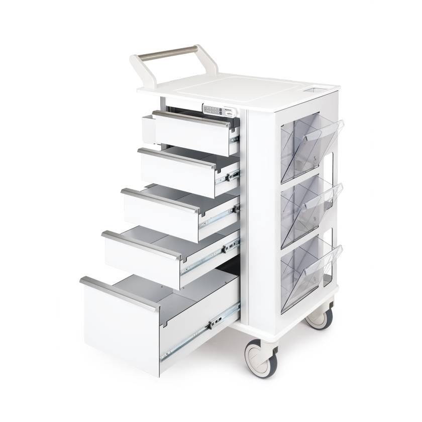 OmniMed 351010 Omni Enhanced Phlebotomy Cart with 3 Drawers