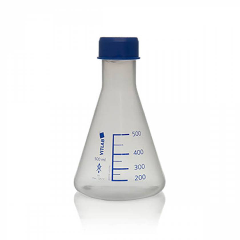 Brandtech Scientific Erlenmeyer Flasks (PP) with Screw Caps (PP)