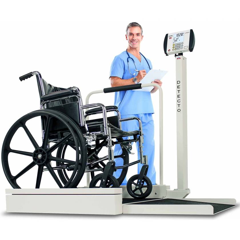 Detecto 6495 Digital Stationary Wheelchair Scale 800lb/360kg Capacity