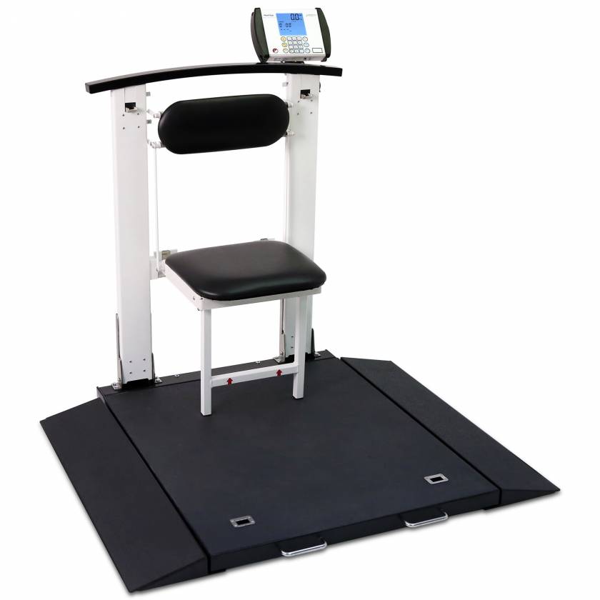 Detecto 6570 Series Folding Wheelchair Scale with Handrail & Seat