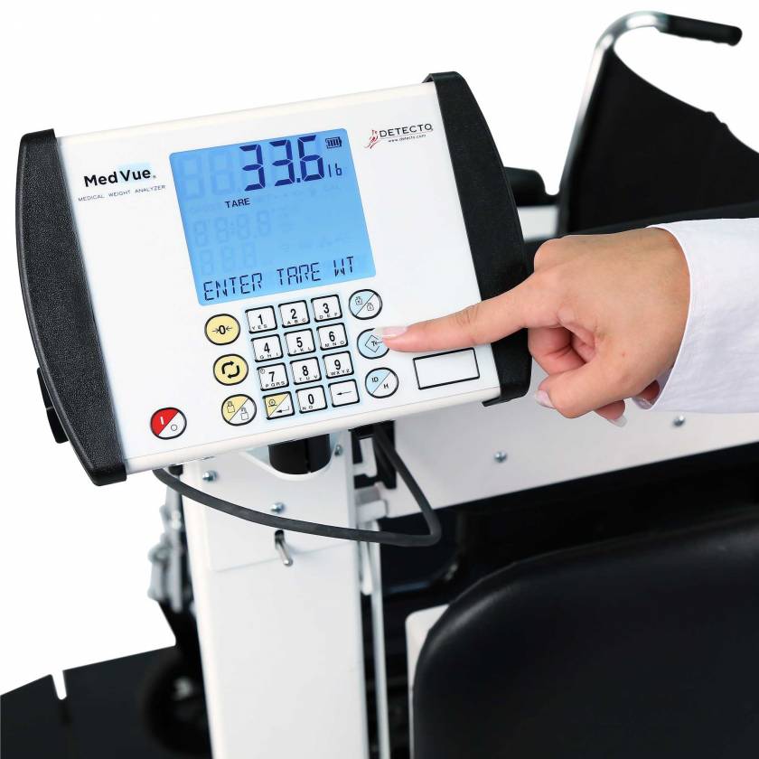 Detecto 6570 Series Folding Wheelchair Scale with Handrail & Seat