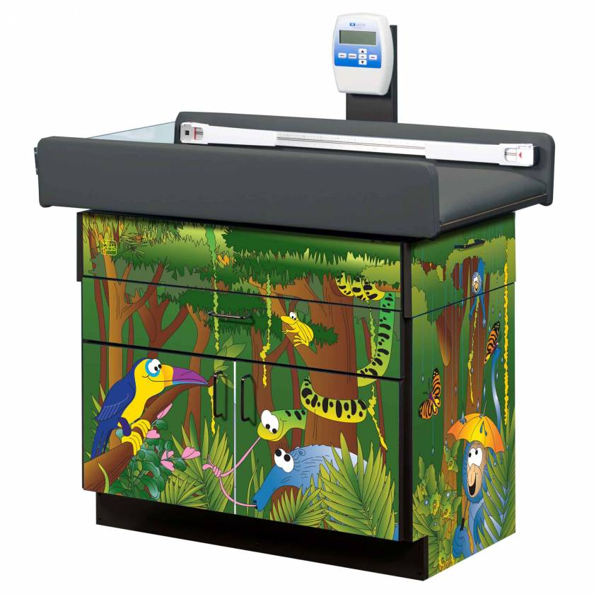 Clinton Complete7832-X Rainforest Follies Pediatric Scale Table & Cabinets