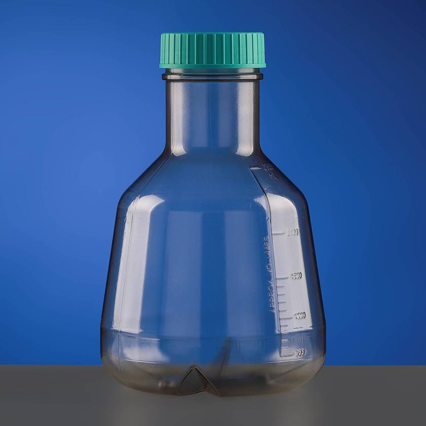 High Efficient Baffled Bottom Erlenmeyer Flask, PC, Sterile