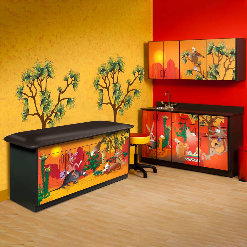 Clinton 7952-X Southwestfest Pediatric Treatment Table & Cabinets