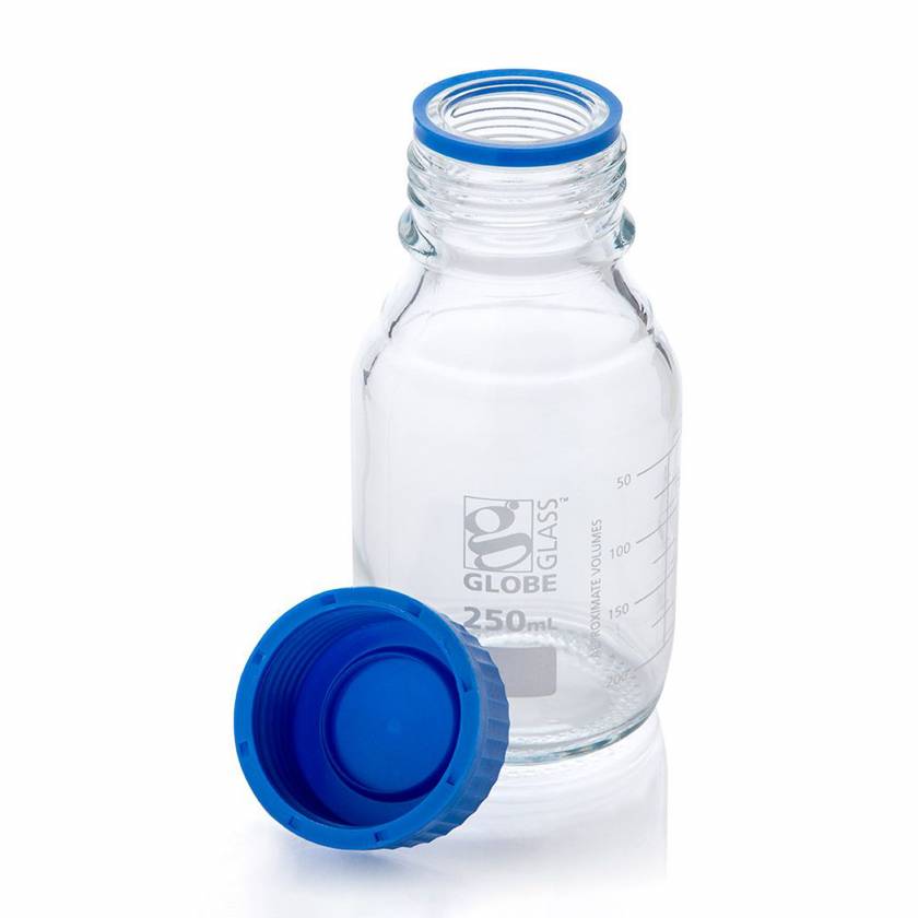 Globe Scientific Globe Glass™ Media Bottle with Screw Cap