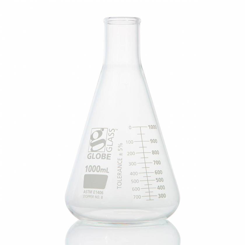 Globe Glass Heavy Duty Erlenmeyer Flask, Narrow Mouth