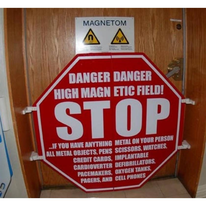 MRI Door Frame STOP Sign