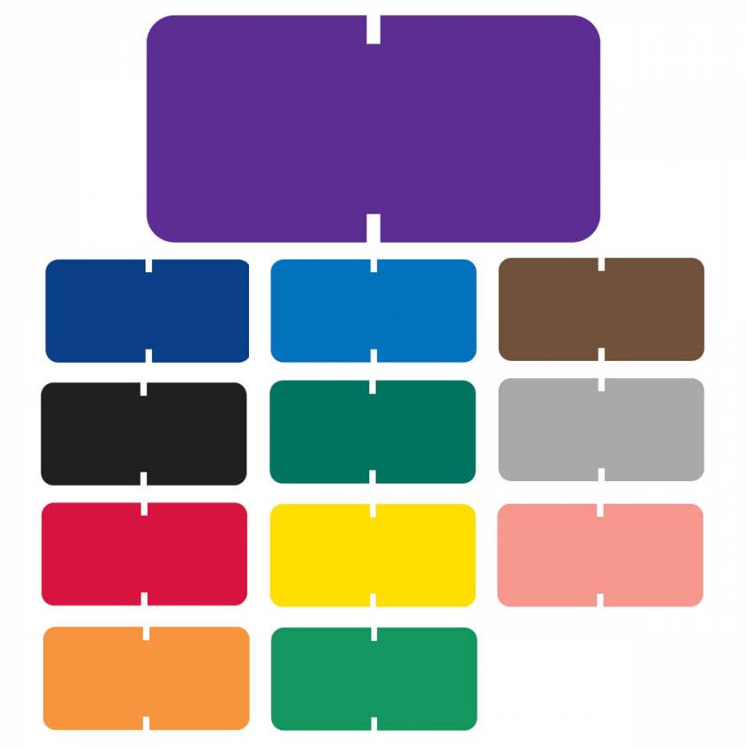 Tab Products Match A1281 Series Solid Color Vinyl Labels 1/2"H x 1"W